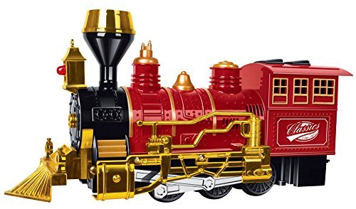 Toyze® Bump and Go Aktion, klassischer roter Kinderbahnzug Lokomotive ...